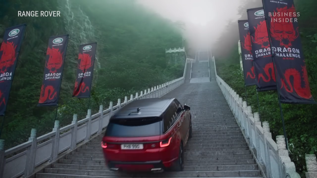 Hybrid Range Rover SUV Climb 999 Steps Up A 45-Degree Angle Mountain In ...